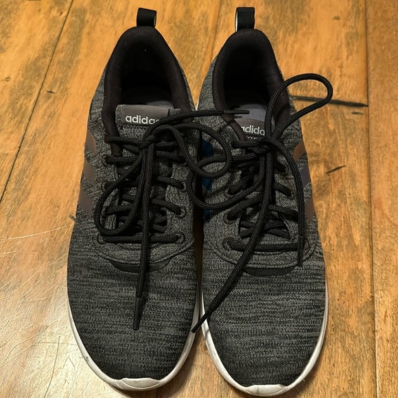 adidas | Shoes | Adidas Cloud Foam Super Sneakers Black Gray | Poshmark